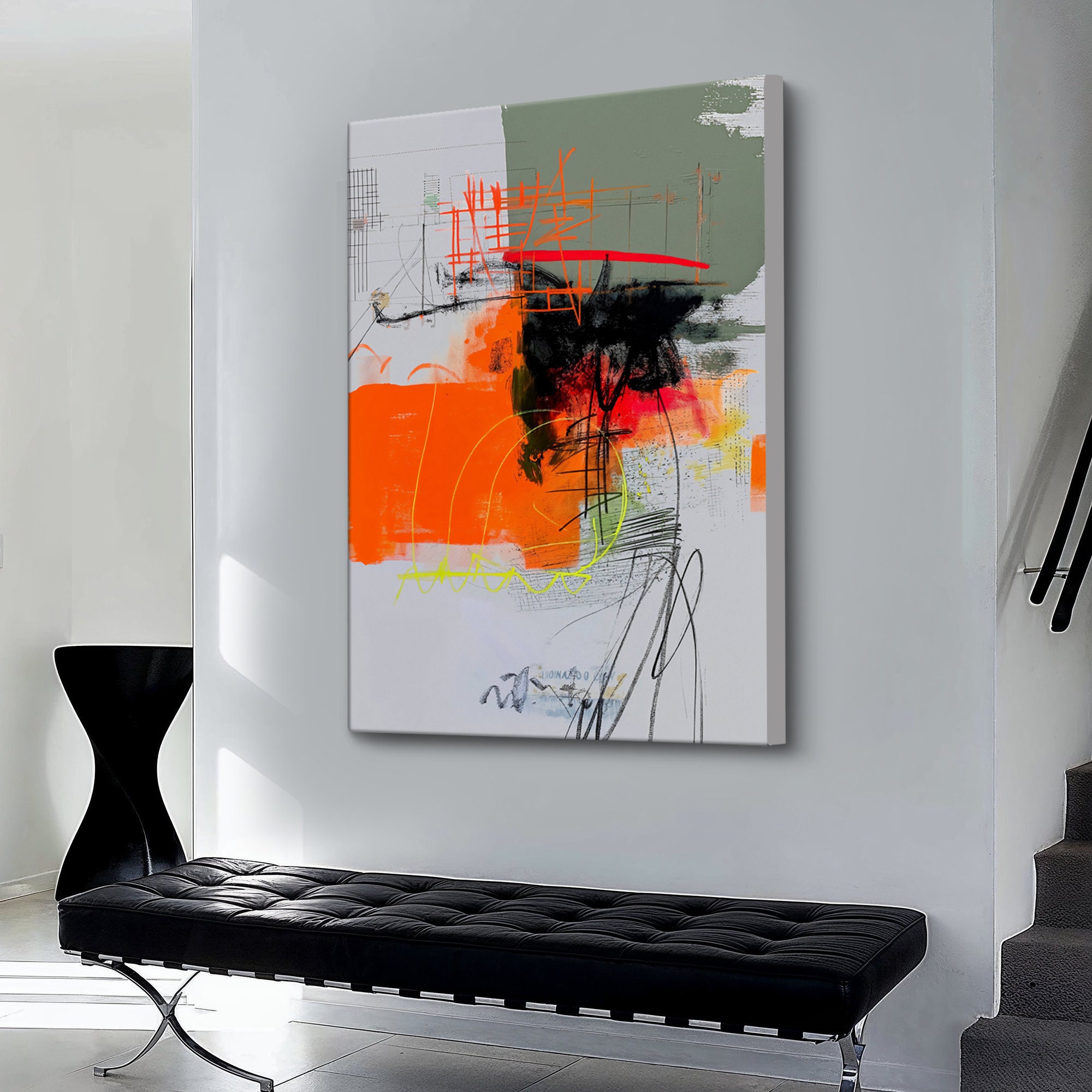 Abstract Graffiti Canvas Wall Art Set Bold Maximalist Contemporary ...