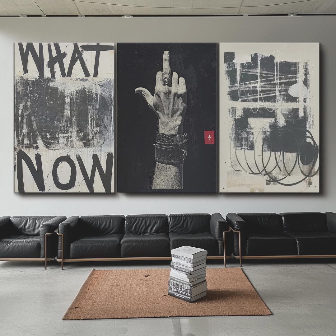 Grunge Graffiti Canvas: Alternative Statement Wall Art, Goth Home Decor ...
