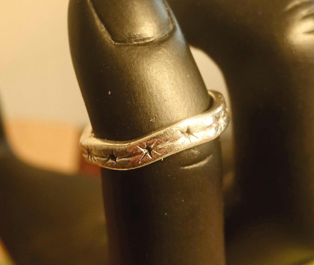 Celestial Star Comet Ring: Hammered Sterling Silver Unisex Jewelry ...