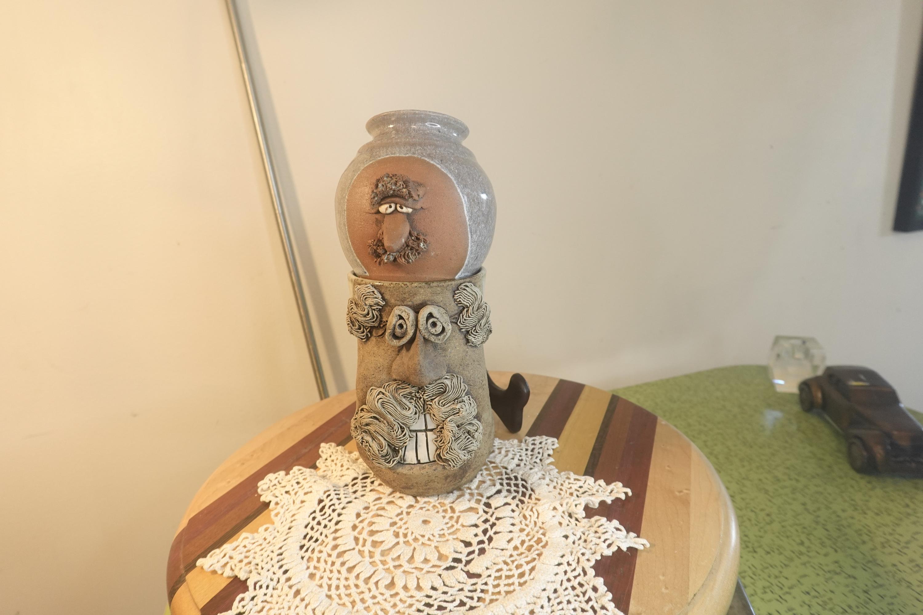 Vintage Funny Face Stoneware Mcgillivray Pottery Mug, Red Clay Art ...