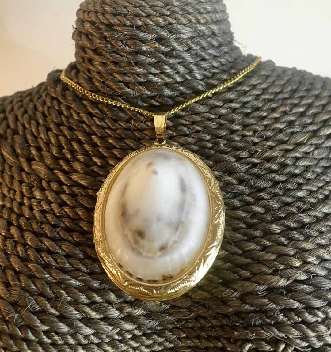 Opihi Shell Oval Oversized Locket Pendant: Nautical Marine Jewelry - Etsy