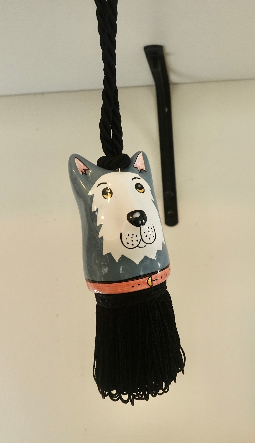 Rare Vintage 90s Husky Dogzilla Door Hanging With Black Tassels, by Candace Reiter Designs. Y2K ...