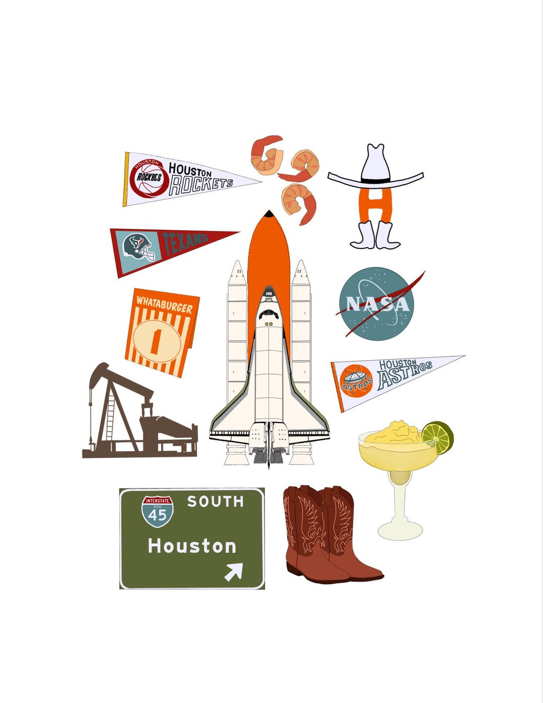 Houston Print Paper Anniversary Anniversary Gift Birthday Gift ...