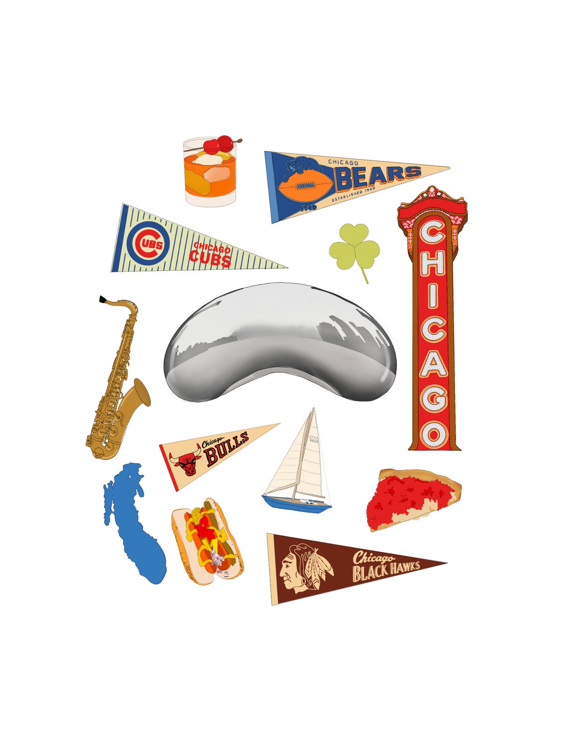 Chicago Print | Paper Anniversary | Anniversary Gift | Birthday Gift ...