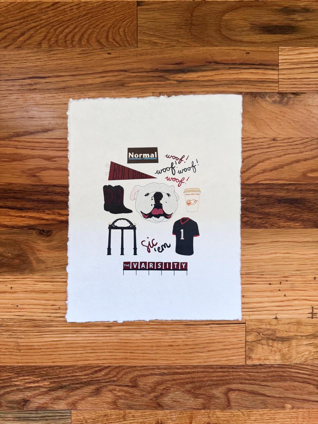 Athens, Georgia Hand-illustrated University Icon Print - Etsy