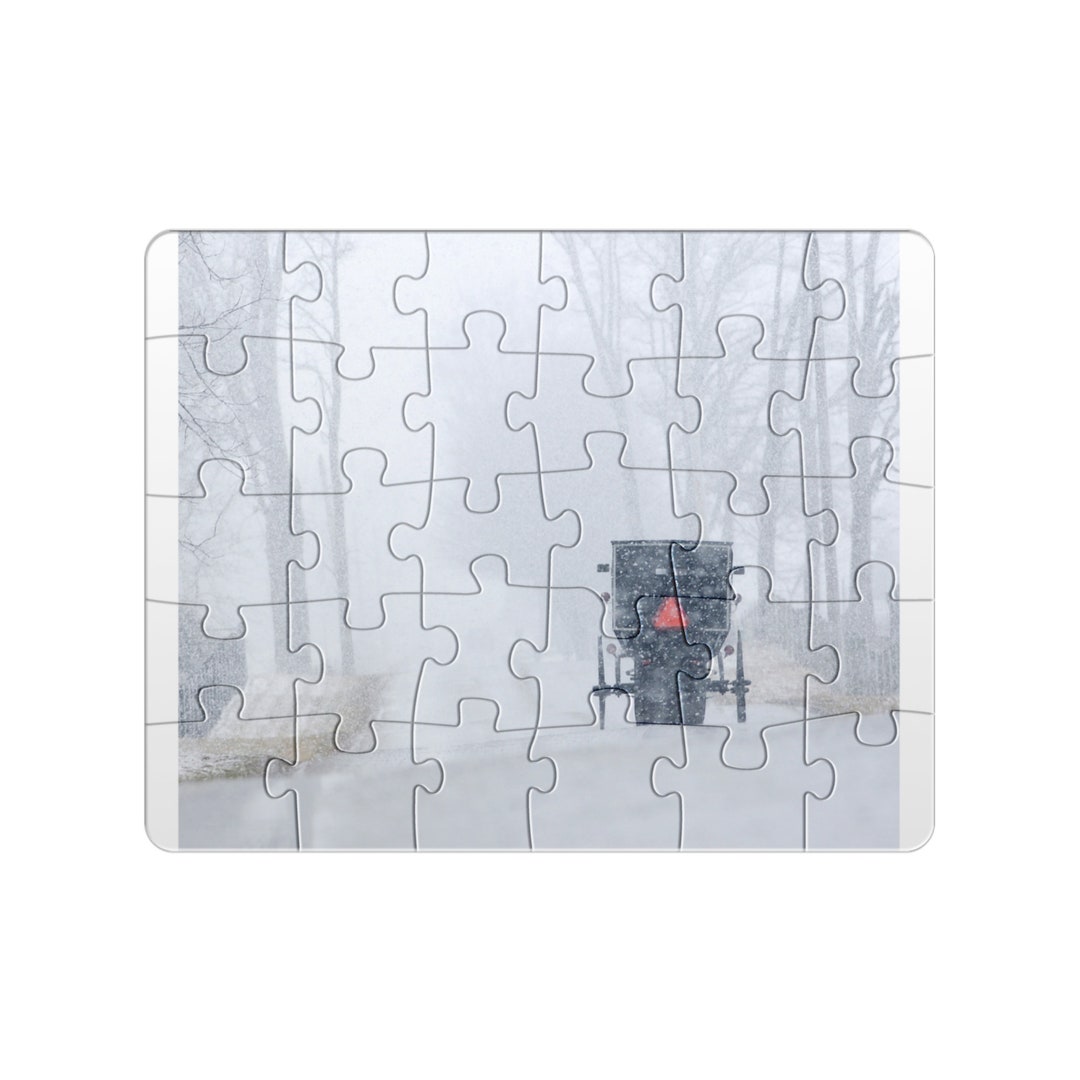 Amish Four Hoof Drive Puzzle,amish Puzzle,snow Buggy,one of a Kind,gift ...