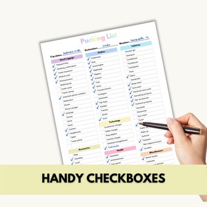 Packing List PDF in Rainbow Design, Print Packing List, All Inclusive ...
