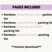Packing List PDF in Rainbow Design, Print Packing List, All Inclusive ...