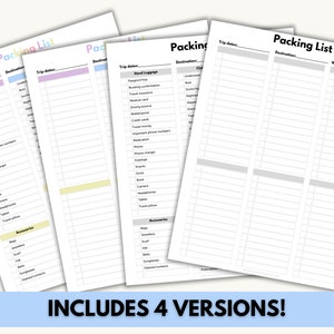 Packing List PDF in Rainbow Design, Print Packing List, All Inclusive ...