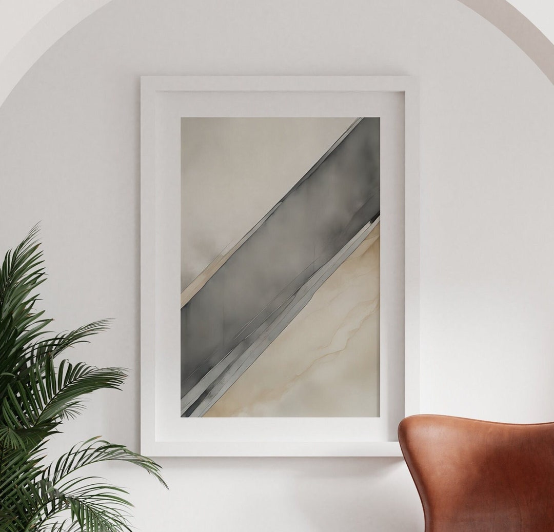 Abstract Japandi Art Prints, Modern Japanese Digital Wall Art ...