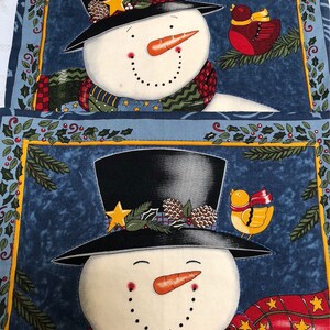 Snowman Mug Rug Bird Lovers Snow Kids Print/coffee Snack Mats Small ...