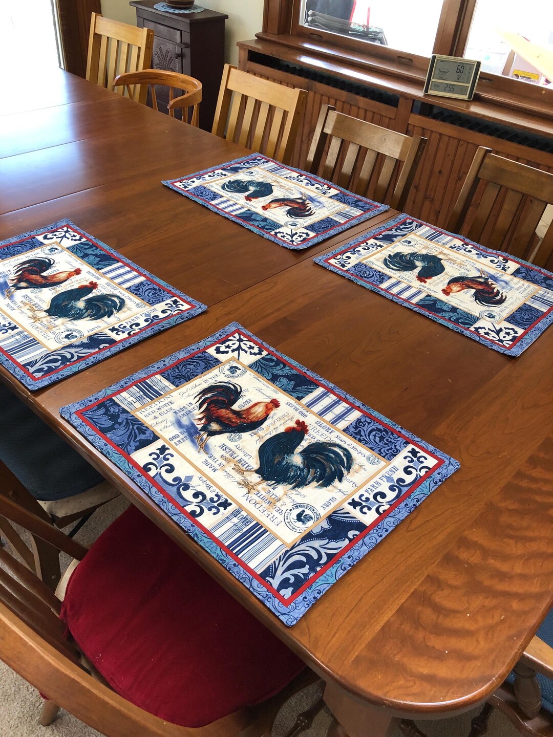 Chicken Rooster Placemats American Pride USA Kitchen Farm Life Country ...