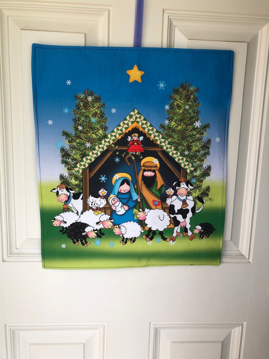 Nativity Door Wall Hanging |holy Family Coasters Christmas Stable ...