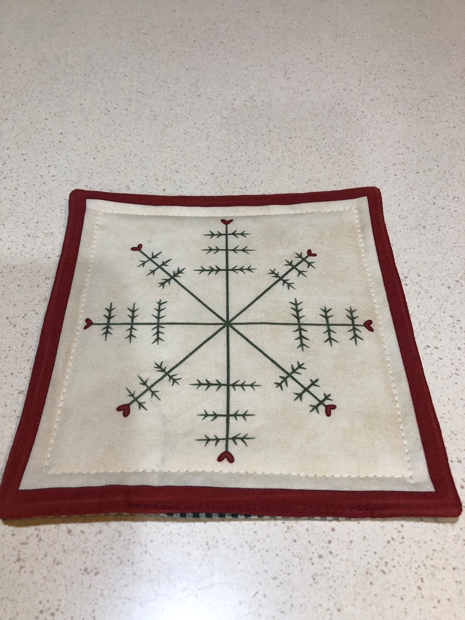 Snowman Snowflake Primitive Hot Pad Table Protector 2 Layer Cotton ...