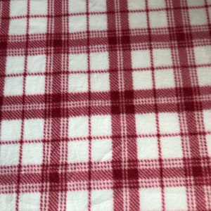 Tartan Plaid Red Cream Double Sided Fleece Blanket Christmas Winter ...