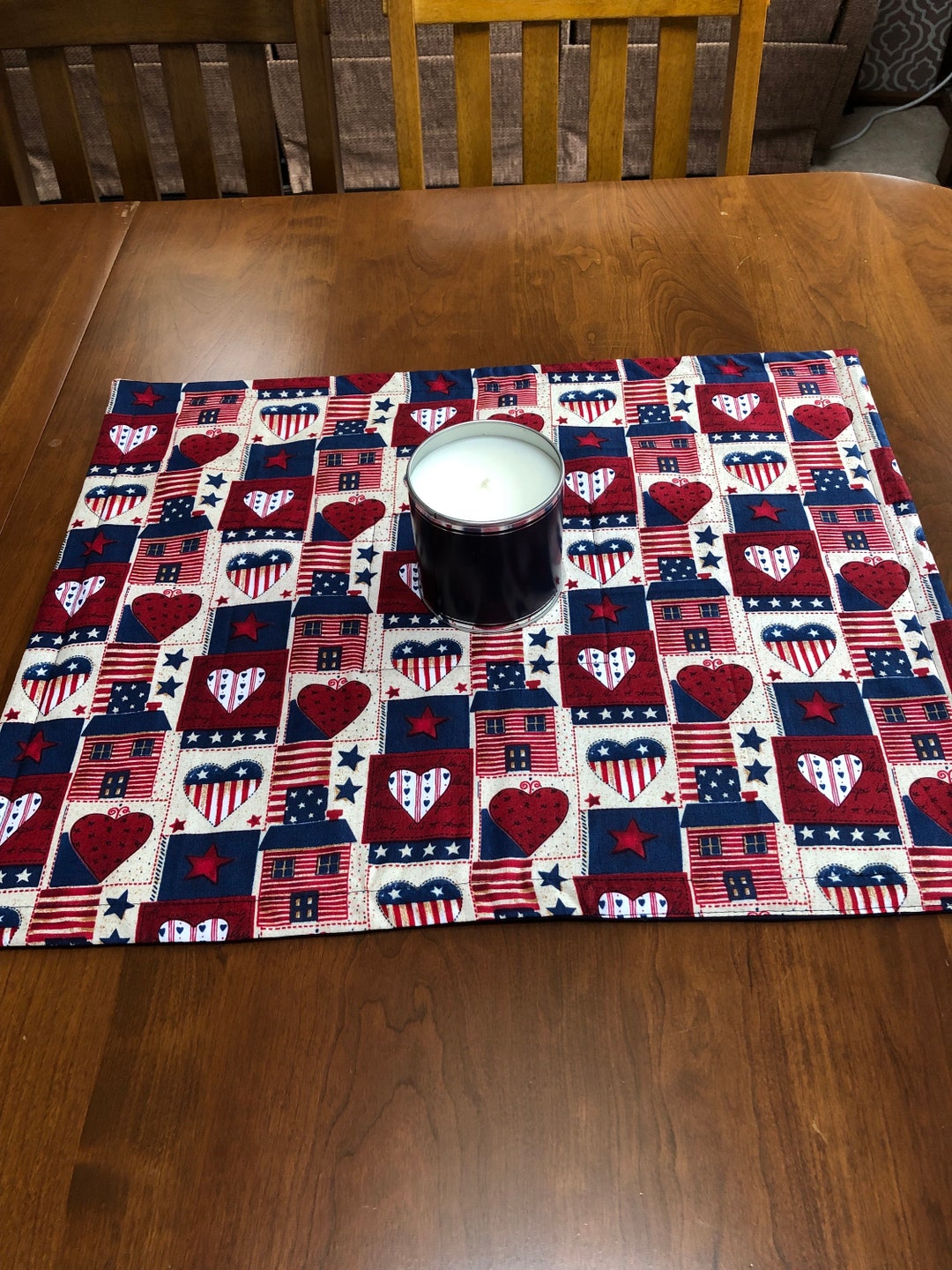Patriotic Table Toppers Americana Flag Prints Table Centerpiece ...