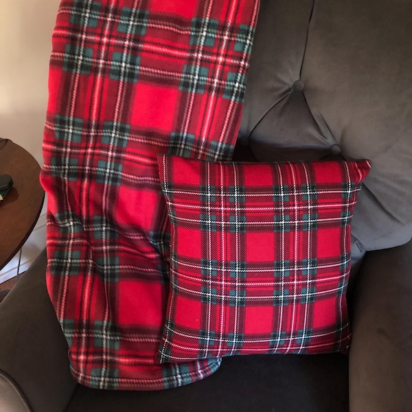 Red Plaid Blanket - Etsy