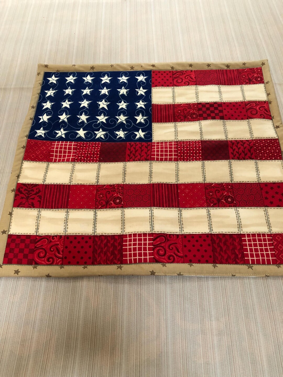 Patriotic USA Table Topper Centerpiece USA Flag Cabinet/counter Decor ...