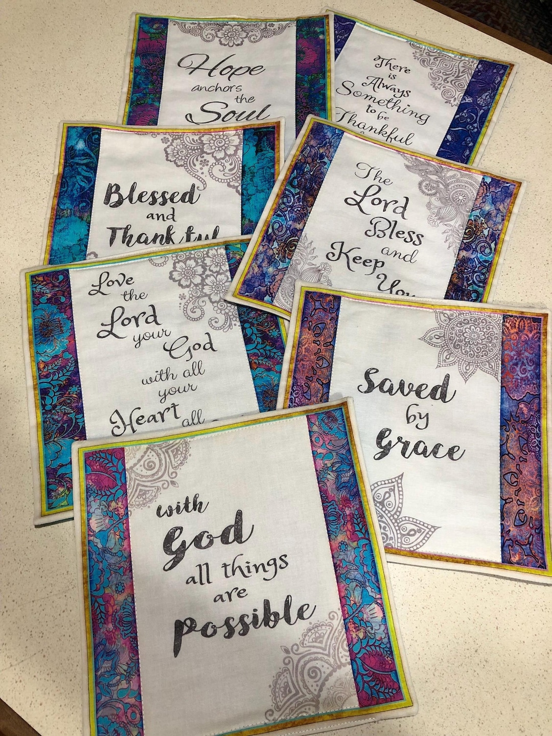 Christian Mug Rug/snack Mat Tea Time Coffee Coaster Faith Comfort ...