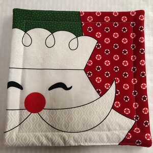 Christmas Santa Hot Pads Candle Coaster Quilted Santa & Ornament ...