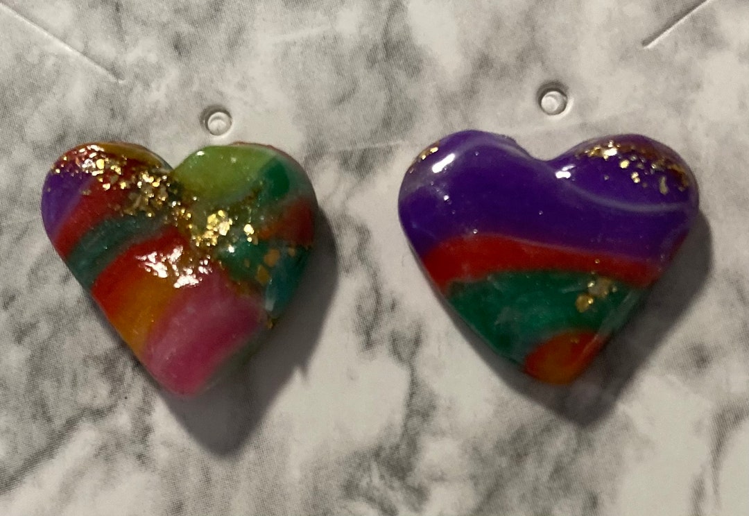 Rainbow Hearts With Gold. Custom - Etsy
