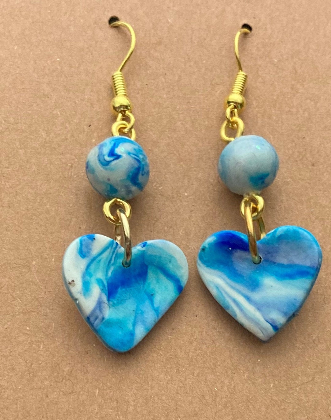 Shades of Blue Hearts With Beading - Etsy