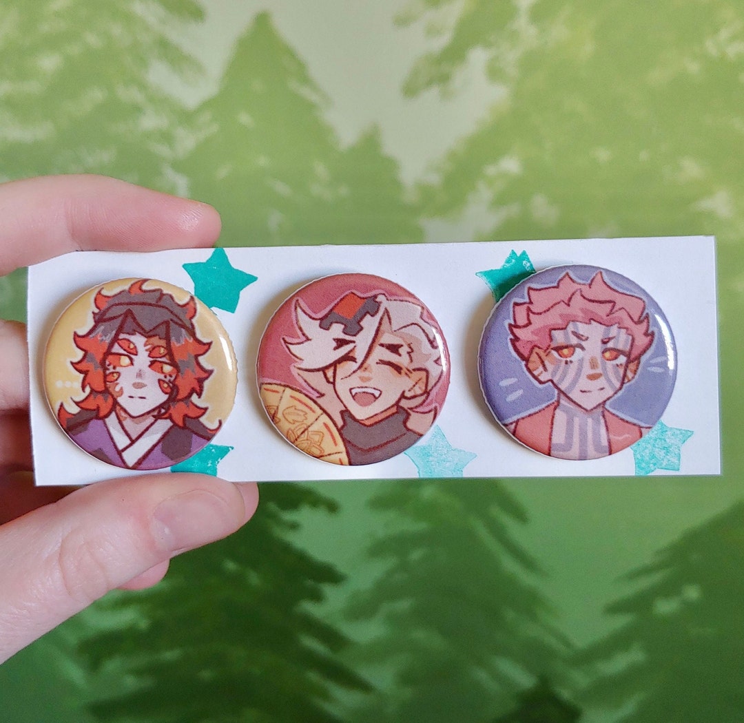 Upper Moon Button Pin Set - Etsy