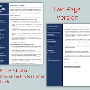 Latest Modern Resume Template for MS Word, Google Docs, Apple Pages ...