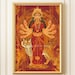 Durga With Tiger Art, Hindu Goddess Durga Painting, Durga Print, Indian ...