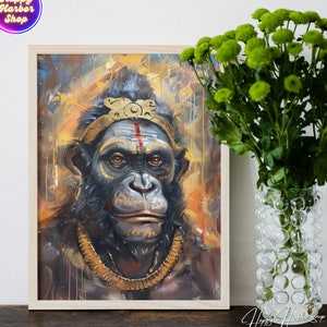 Hanuman Printable Poster Hindu God Wall Decor Digital - Etsy