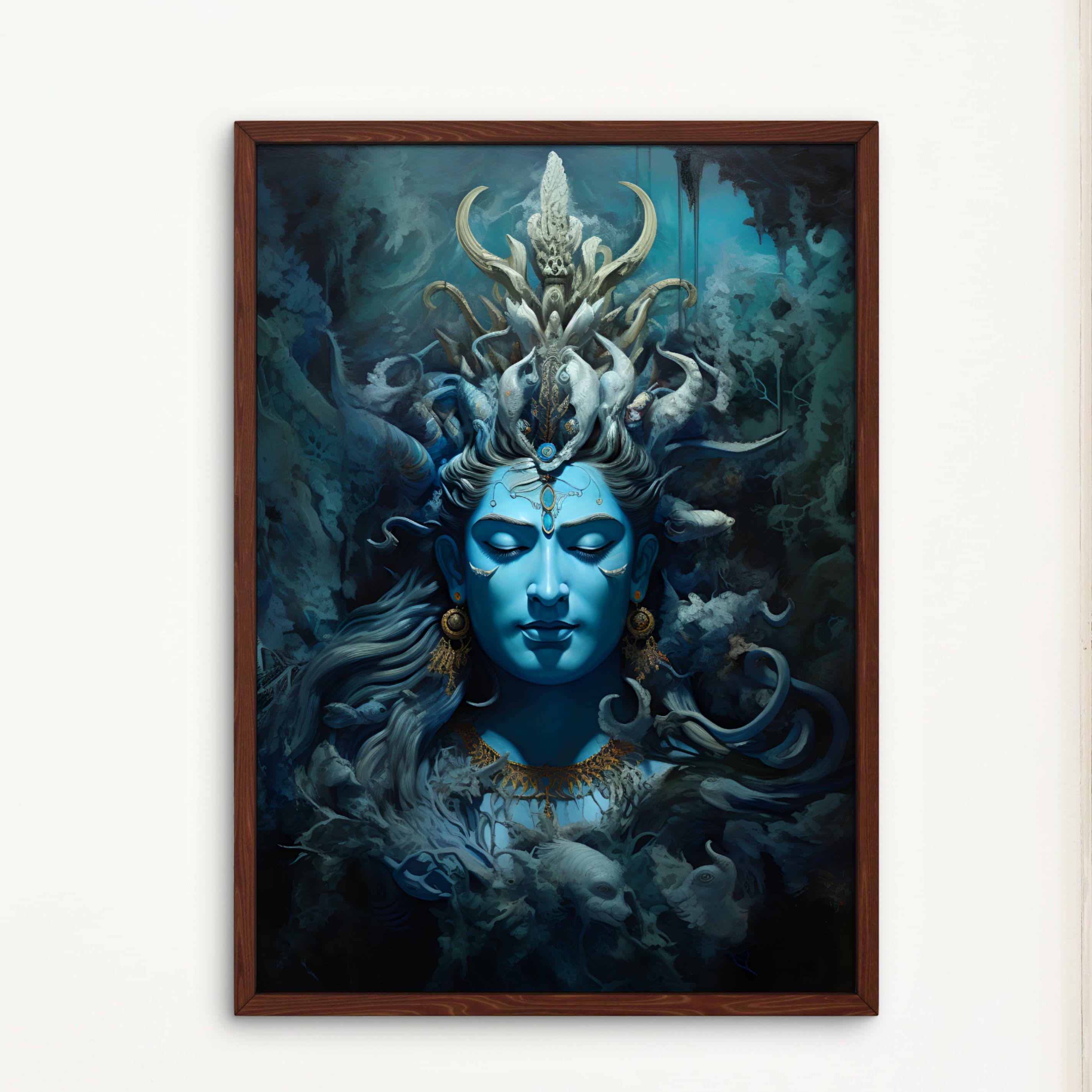 Lord Shiva Painting Shiva Wall Art God Shiva Decor Shiva Canvas Hindu ...
