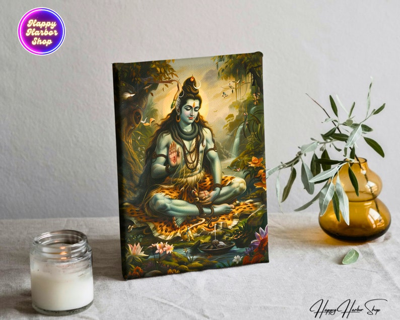 Lord Shiva Painting, Hindu God Shiva Art, Traditional Shiva Artwork ...