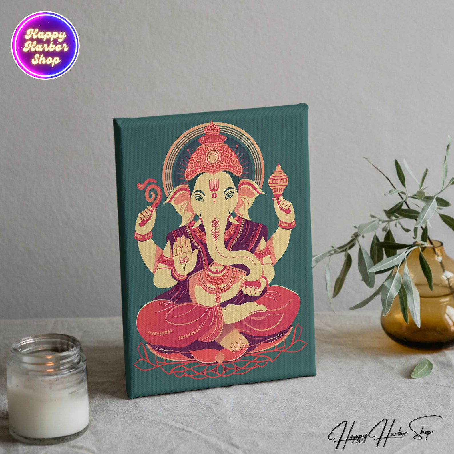 Ganesha Art Print, Lord Ganesha Poster, Indian Decor, Hindu God ...