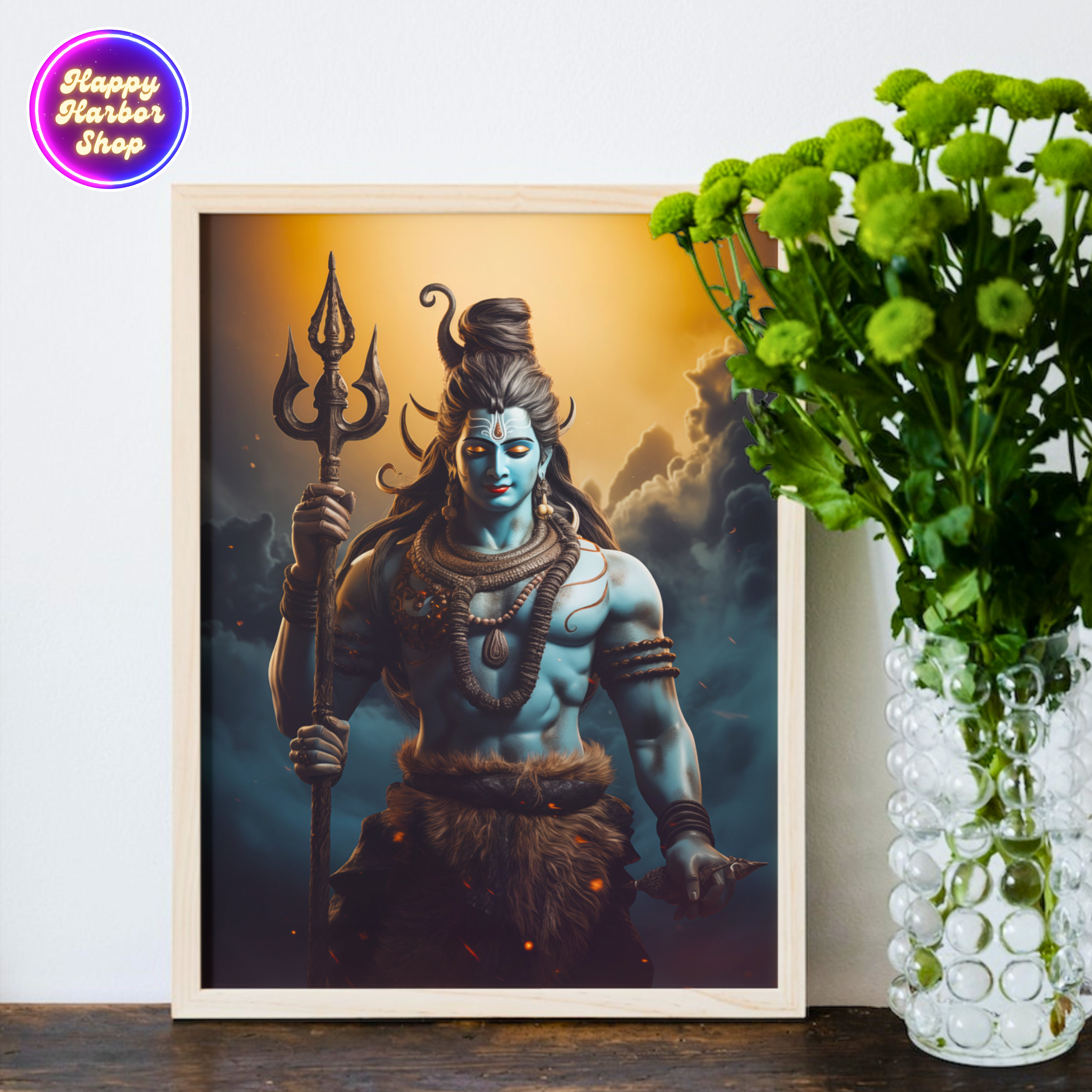 Hindu God Shiva Canvas Art, Shiva Wall Art, Lord Shiva Watercolor Art ...