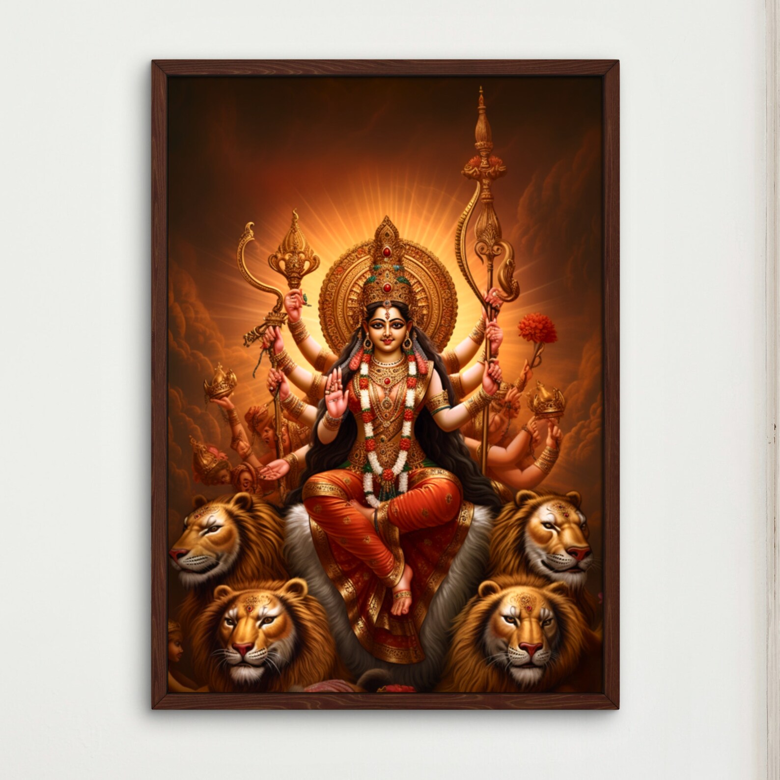 Goddess Durga CANVAS, Durga Painting, Mahadevi Durgati, Durga ...