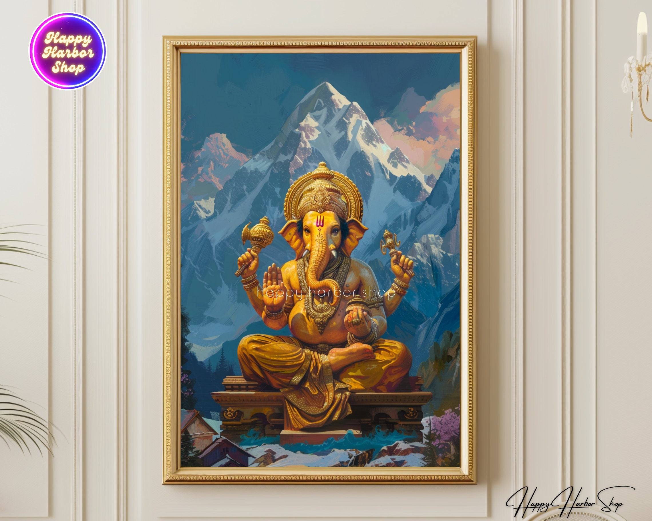Lord Ganesha Art Painting, Mount Everest Wall Art, Hindu God on ...
