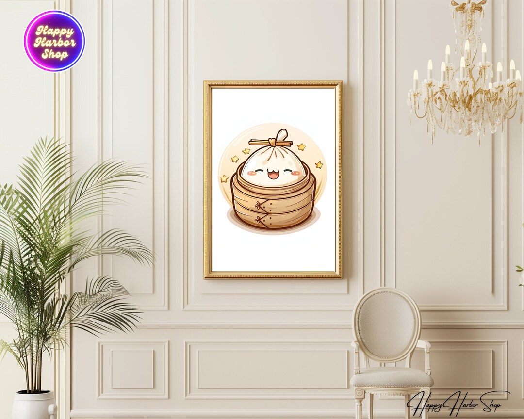 Dumpling Print, Kitchen Wall Art, Asian Food Illustration, Dim Sum ...