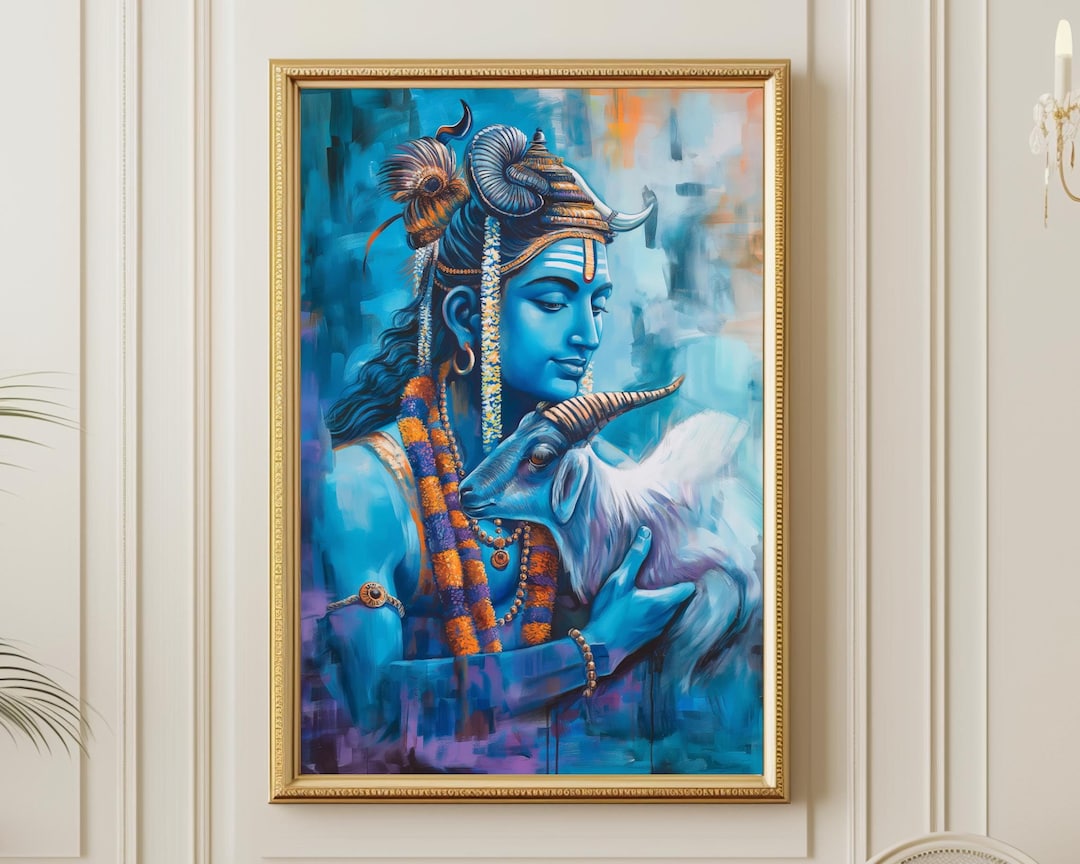 Shiva Canvas Painting, Hindu God Art, Lord Shiv Poster, Hinduism ...