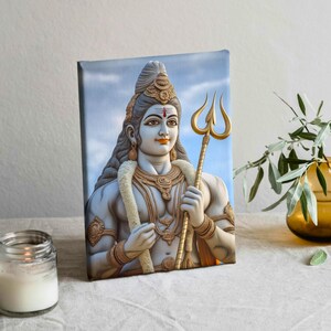 Shiva Art Lord Shiv Painting, Hindu God Canvas Art, Indian Devotional ...