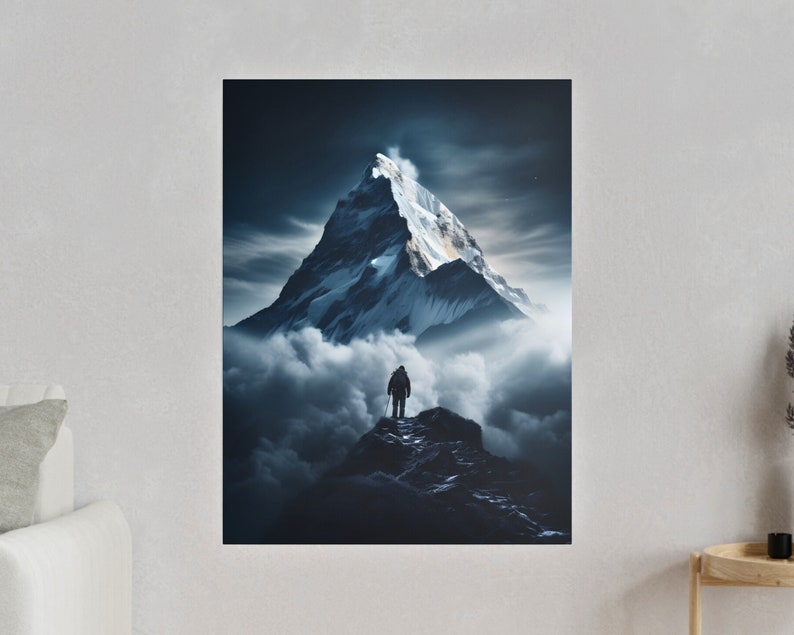 Everest Peak Painting Mt Everest Landscape Art Mountains Aesthetic ...