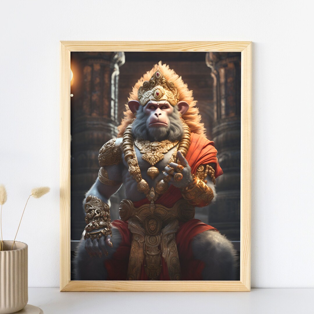 Hanuman Painting, Lord Hanuman Canvas, Hindu Gods, Hanuman Home Decor ...