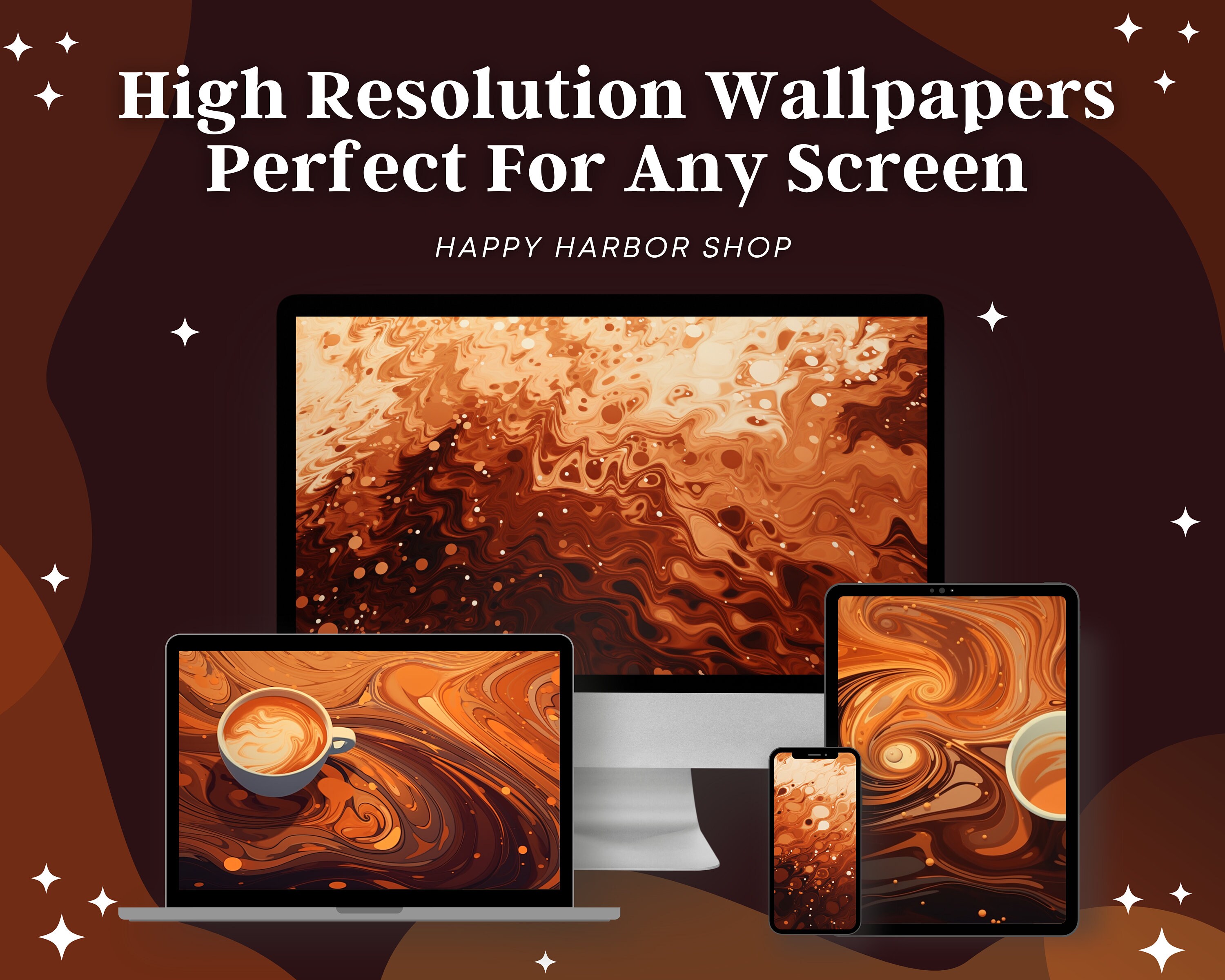Coffee Wallpapers Desktop Background Neutral Aesthetic - Etsy