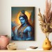 Krishna Meditating Art, Lord Krishna Painting, Hare Krishna Poster ...