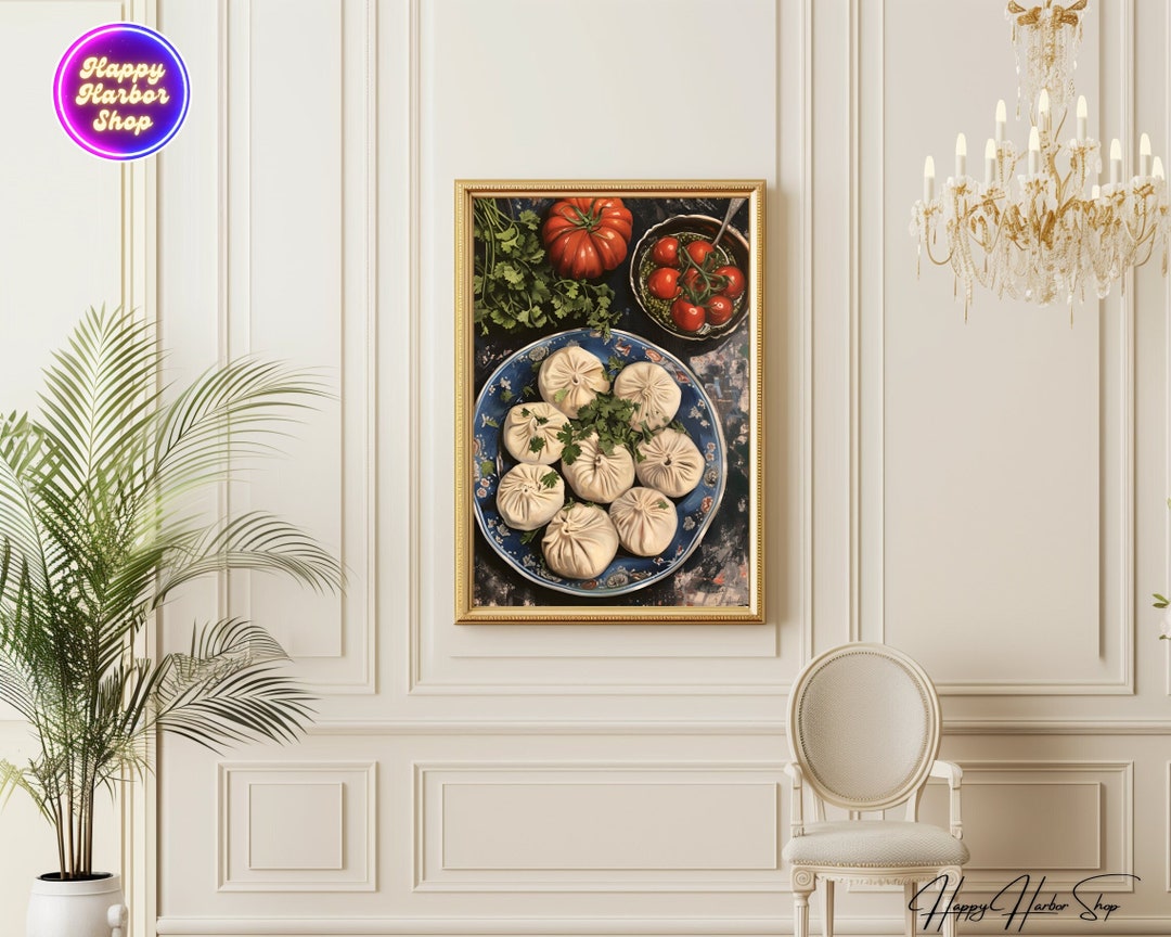 Momo Painting, Nepali Dumpling, Nepal Decor, Cute Food Illustration ...