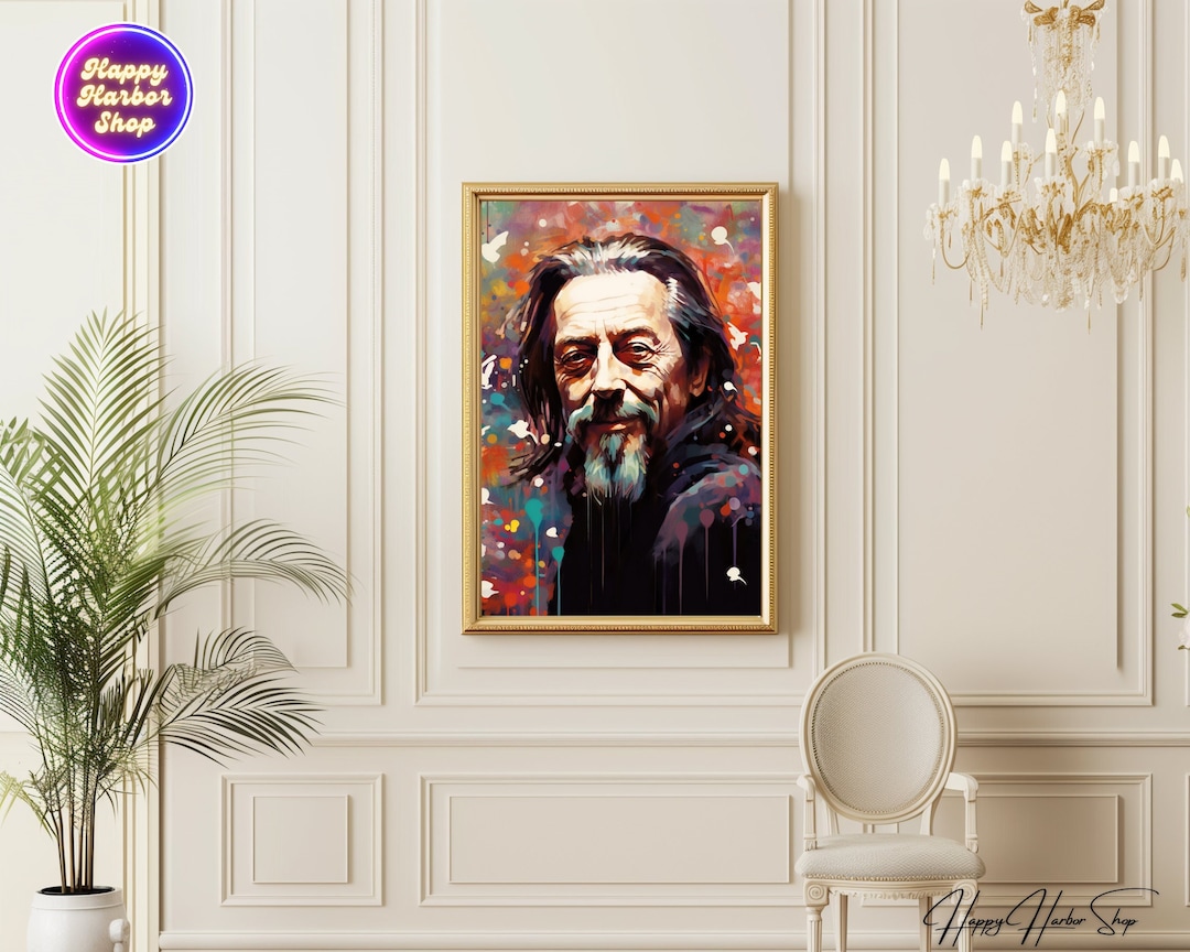 Alan Watts Art Wall Decor Alan Watts Portrait Painting Zen Philospher ...