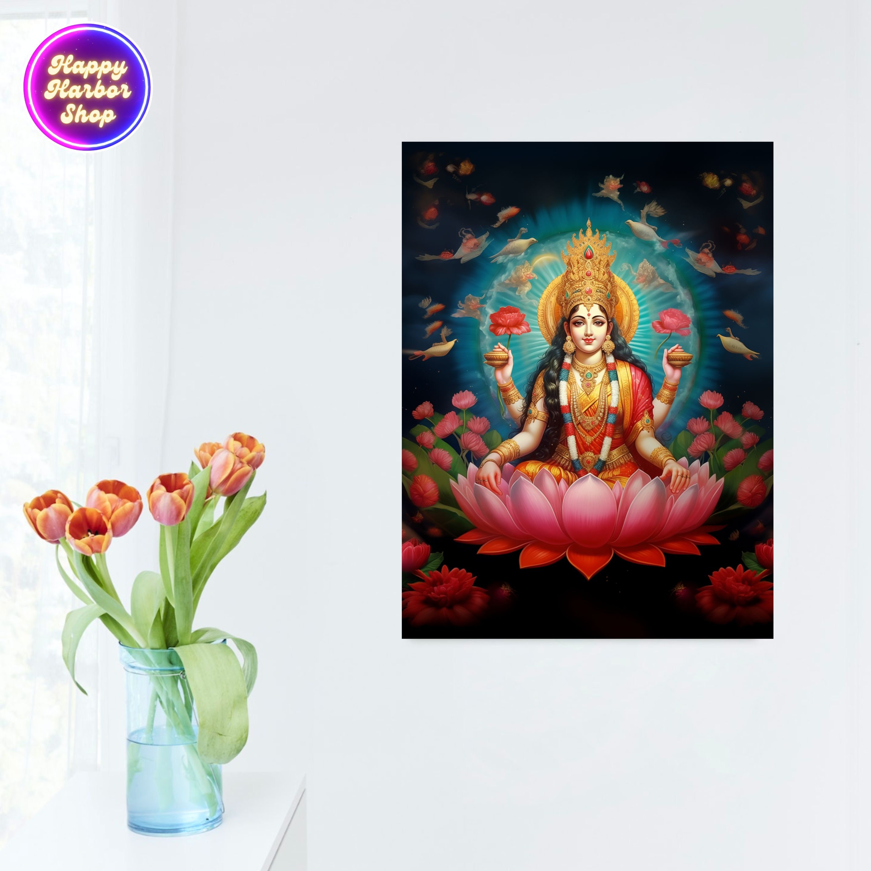 Lakshmi CANVAS PAINTING Goddess Lakshmi Painting Diwali - Etsy