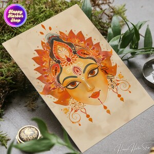 Durga Maa Painting Hindu Art Goddess Religious Wall Art Hinduism ...