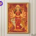 Durga With Tiger Art, Hindu Goddess Durga Painting, Durga Print, Indian ...