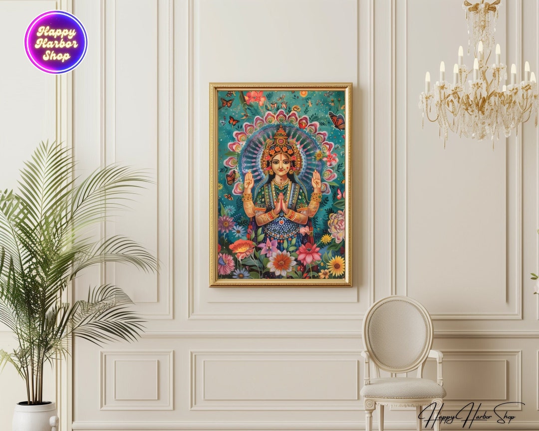 Durga Poster, Hindu Goddess Durga Painting, Durga Print, Traditional ...