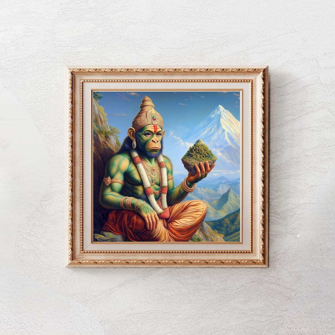 Hanuman Wall Art Lord Hanuman Painting Hanuman Print, Hanuman Chalisa ...